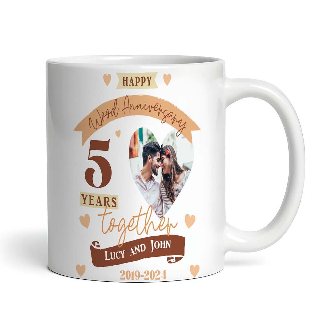 5 Years Together 5th Wedding Anniversary Present Wood Photo ...