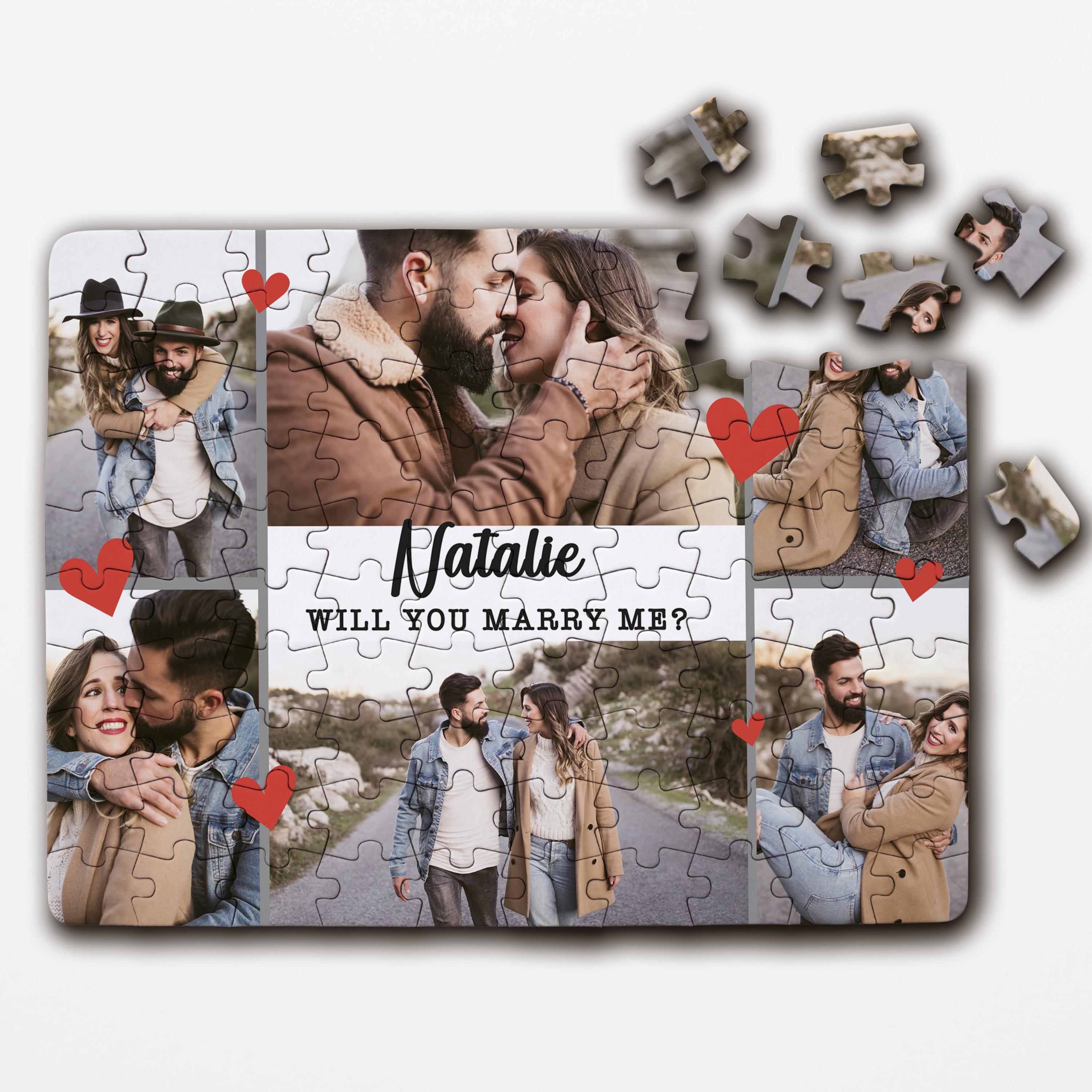 Will You Marry Me Photo Collage Gift Engagement Personalised Wood ...