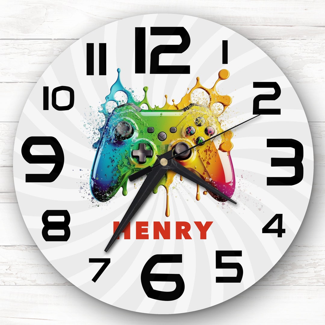 Splash Game Controller Personalised Gift Personalised Clock - Etsy
