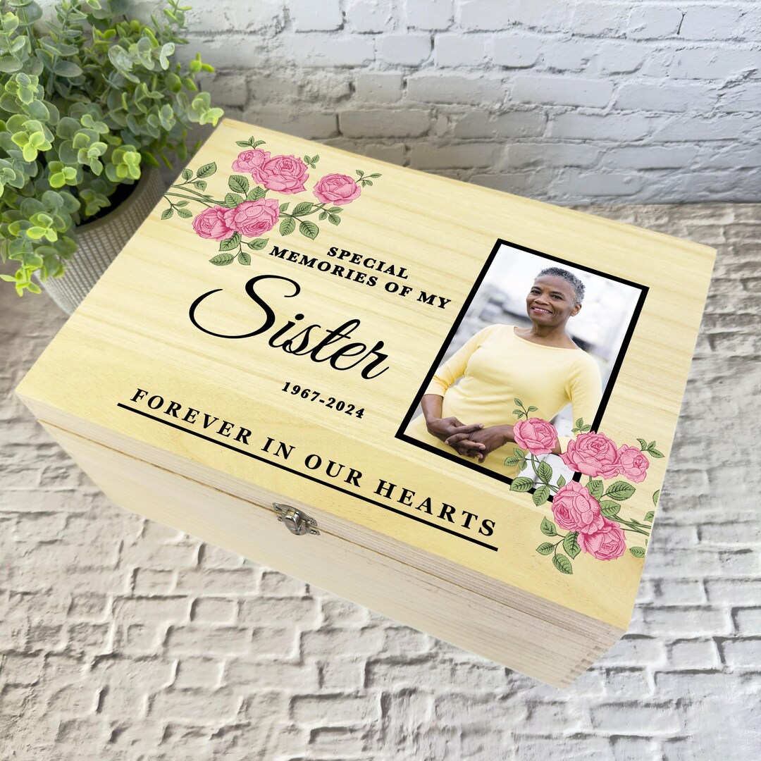 Memories of Sister Rose Photo Frame Memorial Personalised Wooden ...