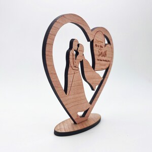 Wood Heart Wedding Day Couple Congratulations Keepsake Personalised ...