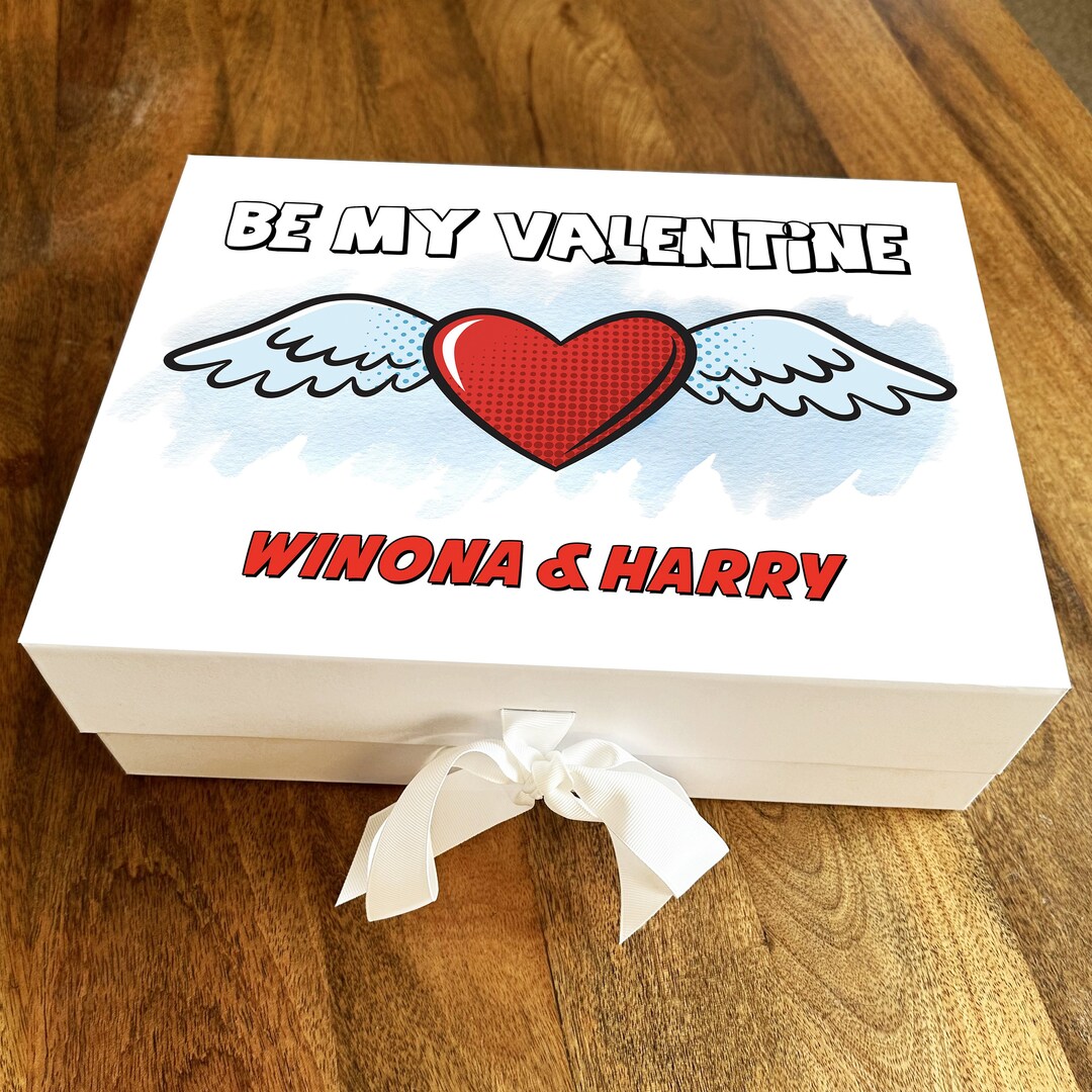 Pop Art Heart & Wings Personalised Valentine's Day Keepsake Hamper Gift ...