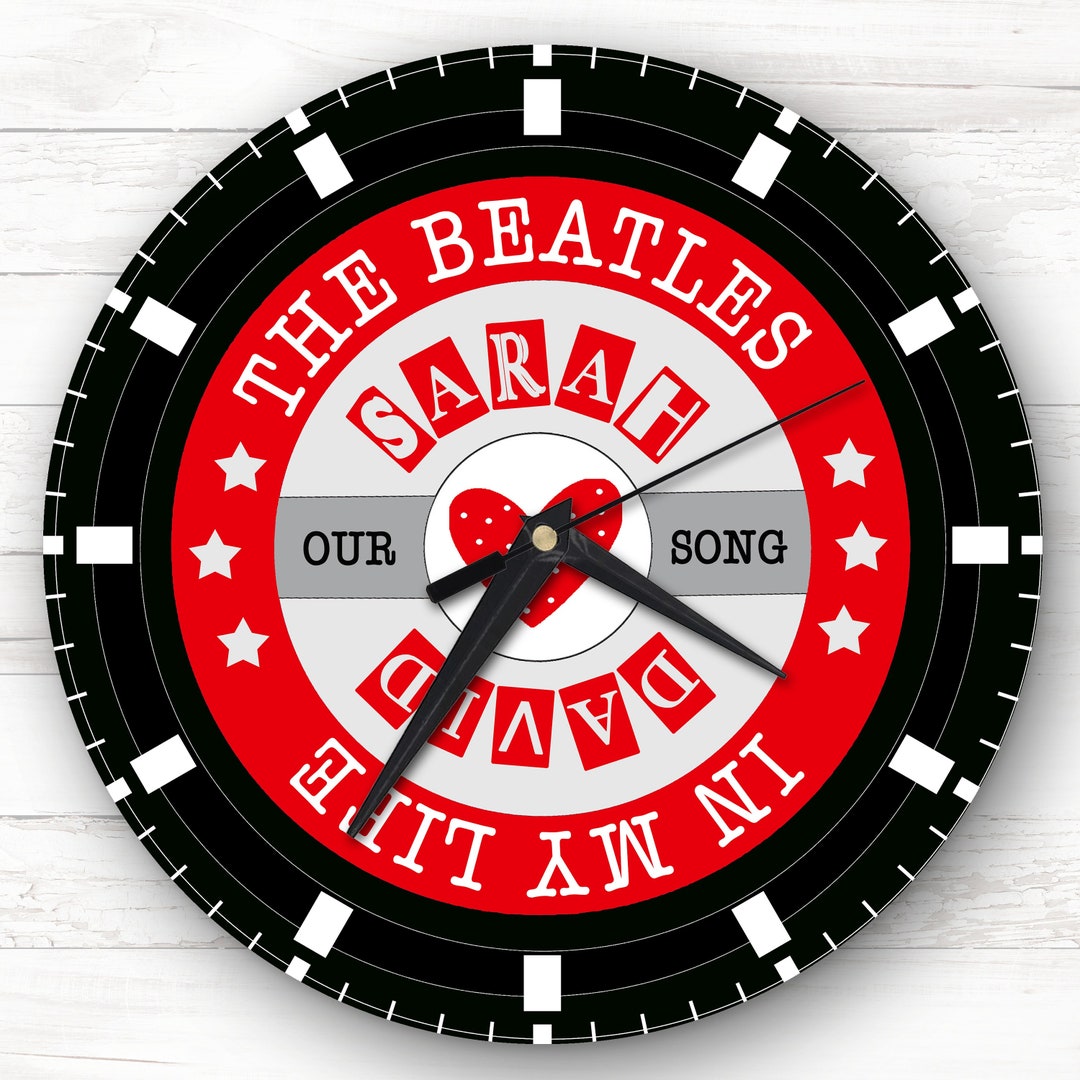 Red Grey Vinyl Record Any Song Custom Gift Personalised Clock - Etsy