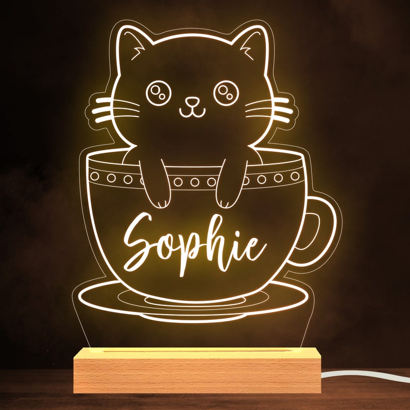 Cat Night Light - Etsy