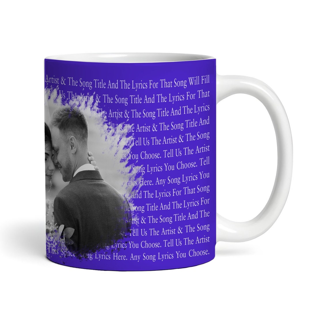 Smudge Blue Photo Any Song Lyrics Custom Music Present Coffee Tea ...