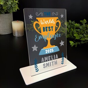 Worlds Best Employee Trophy Work Job Gift Employee Personalised Gift ...