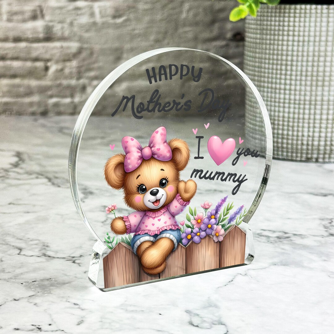 Gift for Mother's Day for Mummy Teddy Bear Keepsake Snowglobe Ornament ...