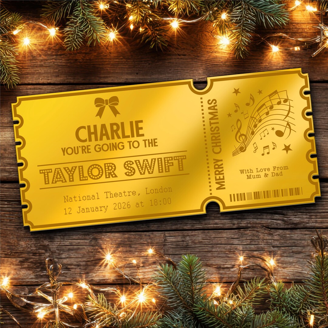 Gold Mirror Acrylic Golden Ticket Any Show Musical Theatre Christmas ...