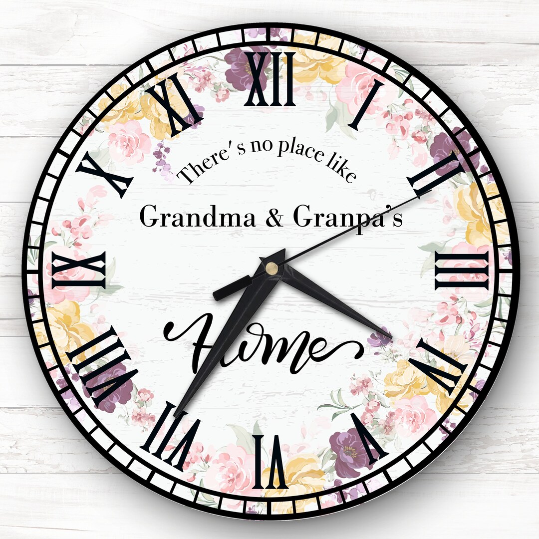 Floral There's No Place Like Grandma and Grandpa's Gift Personalised ...