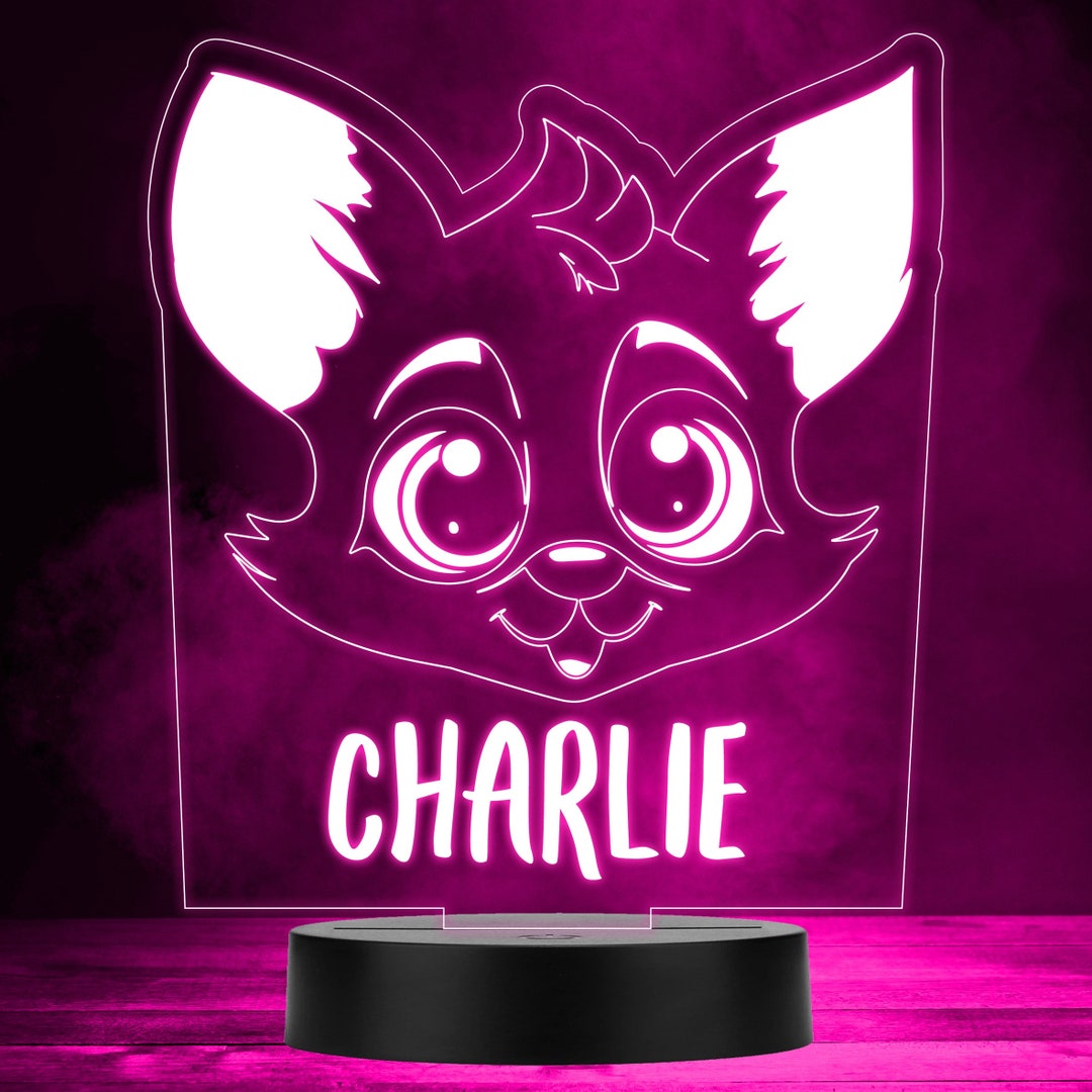Cute Baby Fox Face Colour Changing Personalised Gift LED Lamp Night ...