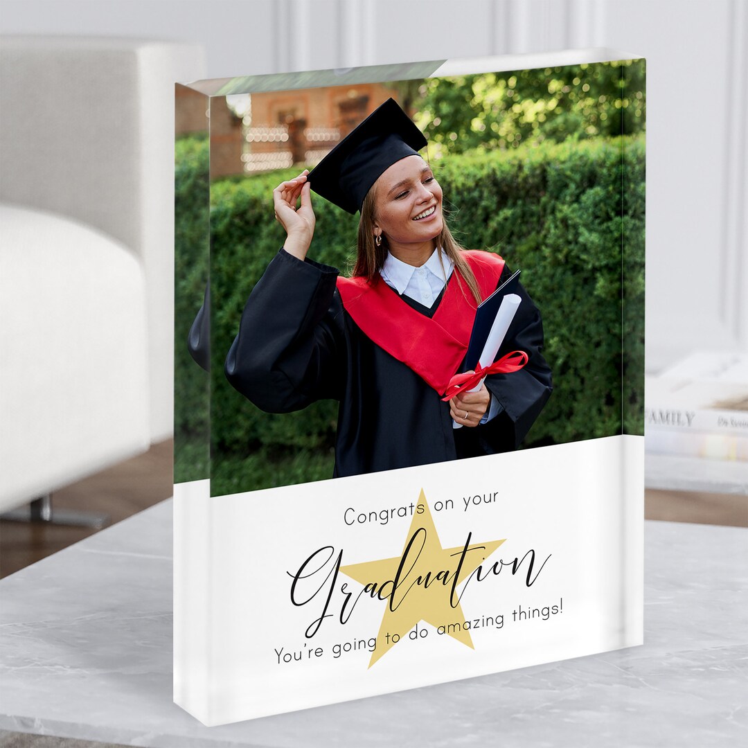Graduation Congratulations Photos Gold Star Personalised Gift Acrylic ...