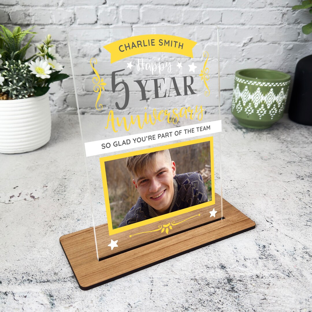 5 Years Service 5th Anniversary Part of the Team Photo Gift Employee ...