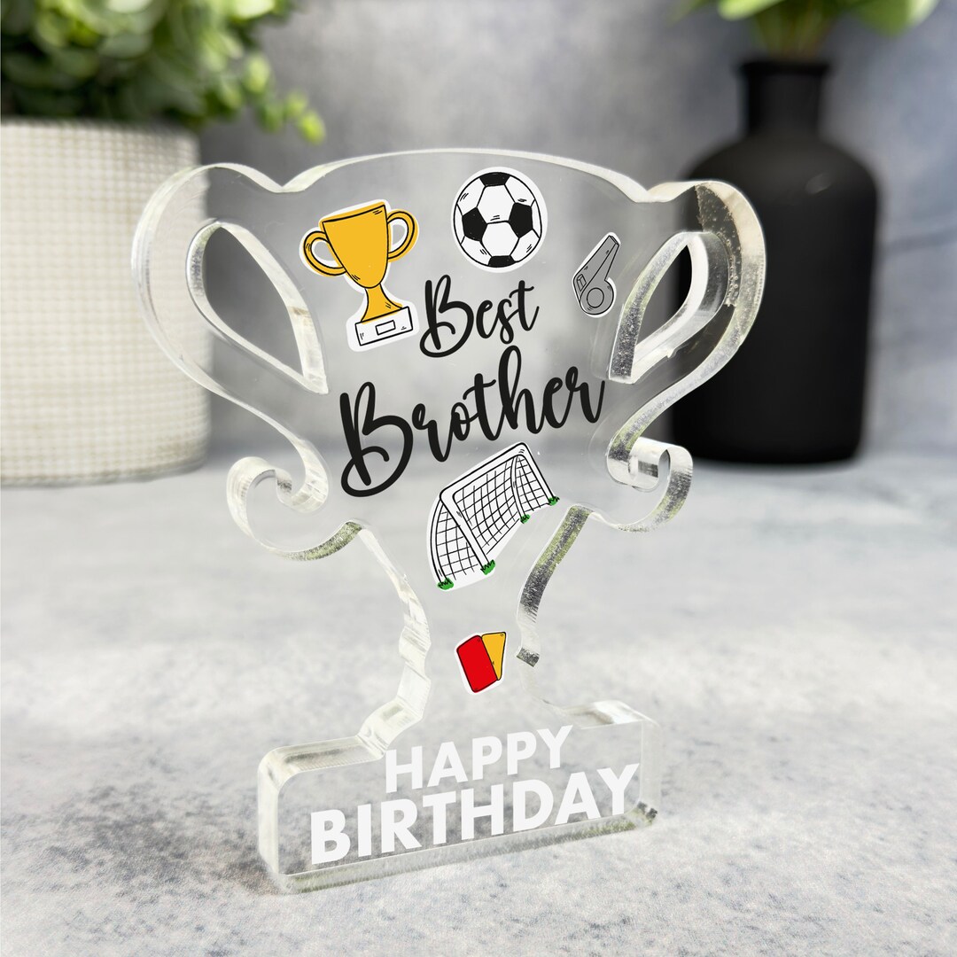 Best Brother Football Elements Birthday Present Trophy Plaque Keepsake ...
