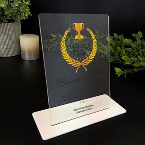 Best Customer Service Award Gold Trophy Gift Employee Personalised Gift ...