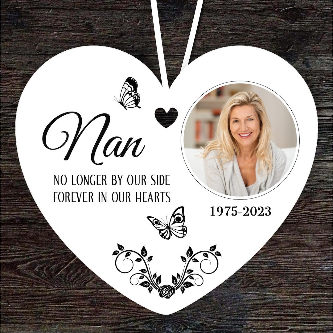 Nan Memorial Keepsake Gift Photo Heart Personalised Hanging Ornament - Etsy