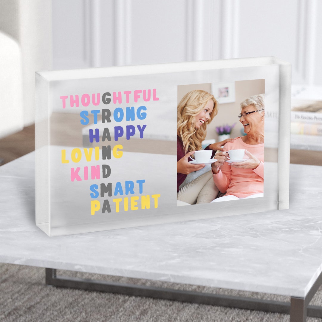 Grandma Description Text Photo Personalised Acrylic Block ...