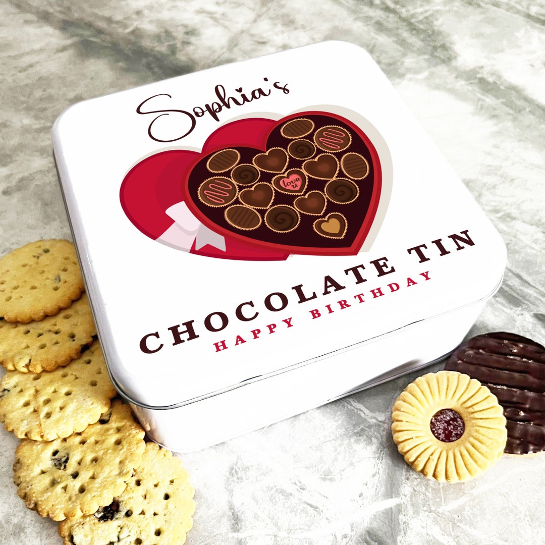 Square Heart Shape Box of Chocolate Birthday Gift Personalised Treat ...