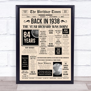 1938 Newspaper Any Age Any Year You Were Born Birthday Facts ...