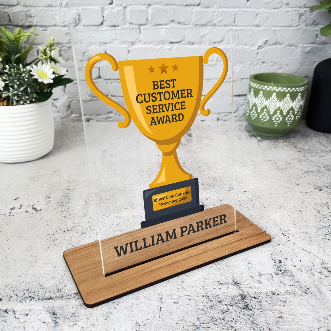 Best Customer Service Award Trophy Gift Employee Colleague or Team ...