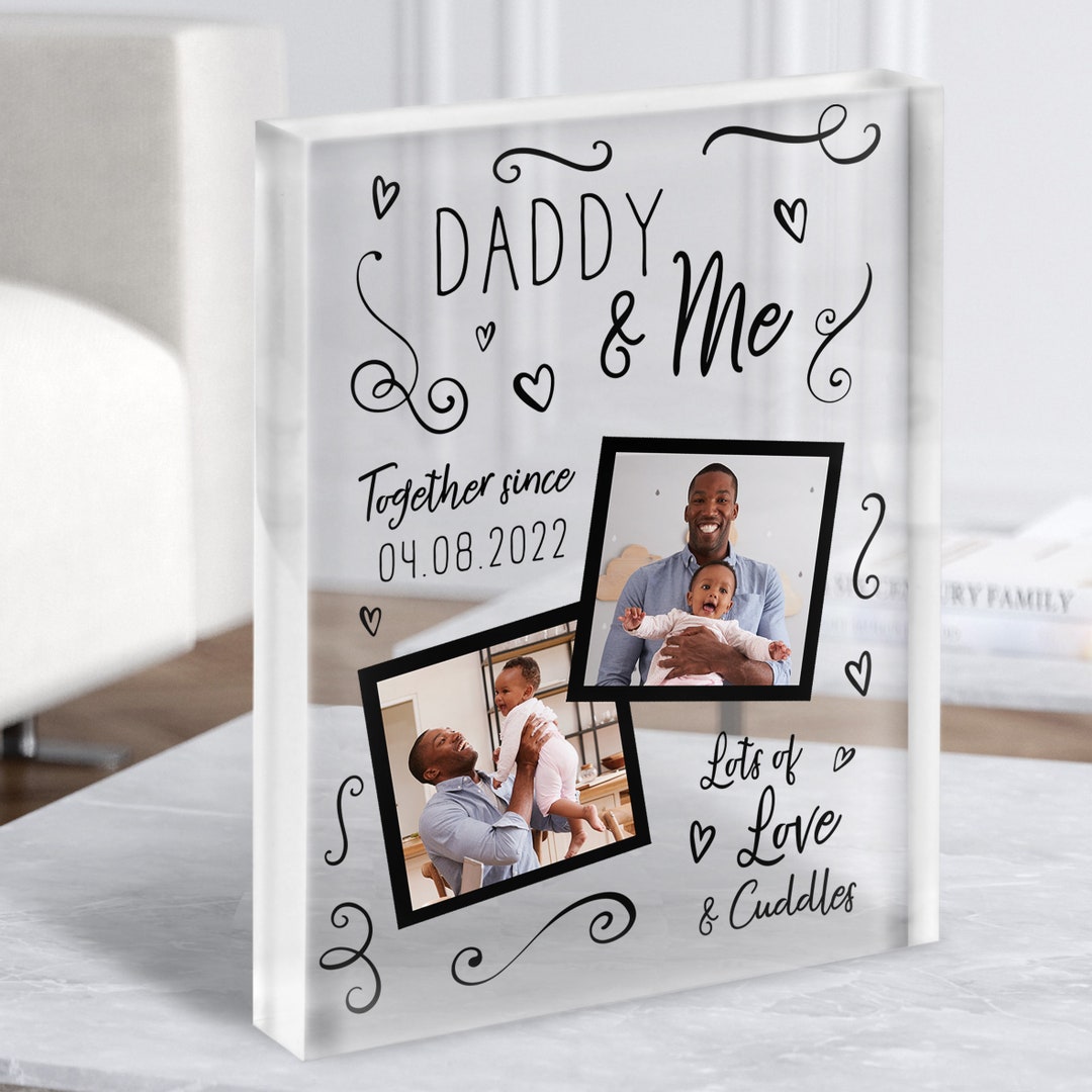 Daddy and Me Photo Doodle Father's Day Dad Nursery Birthday Acrylic ...