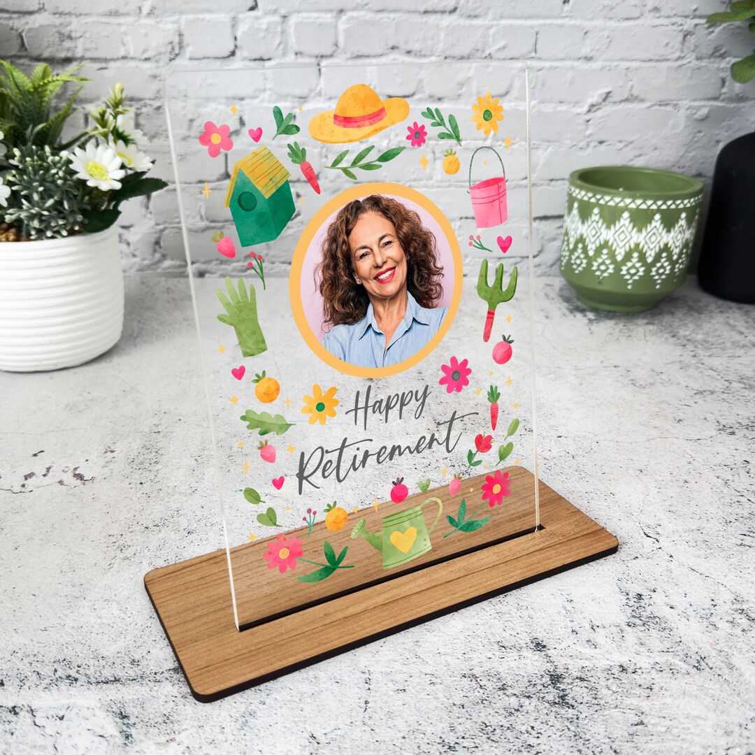 Happy Retirement Gift Garden Items Photo Custom Personalised Gift ...