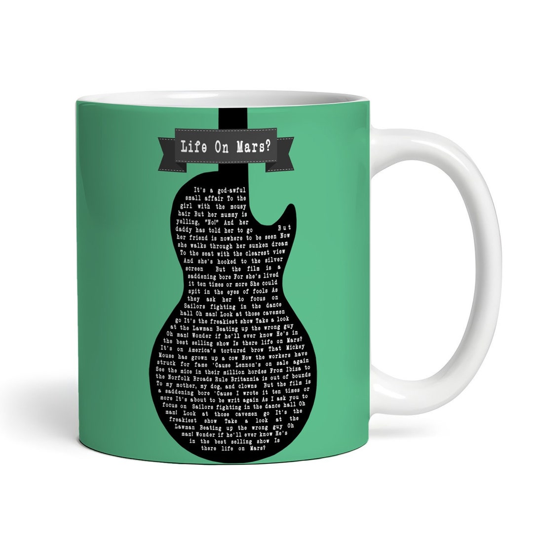 Green Guitar Any Song Lyrics Custom Music Present Coffee Tea Cup ...