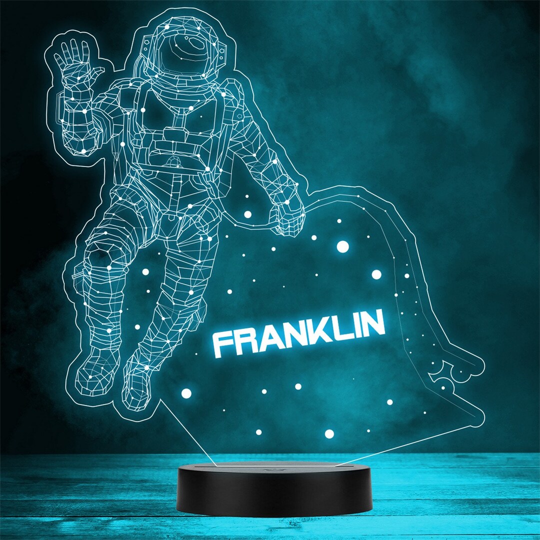 Astronaut in Outer Space Astronomy Personalised Gift Any Colour LED ...