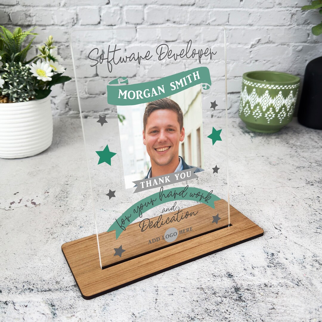 Software Developer Thank You Job Blue Photo Gift Employee Personalised ...