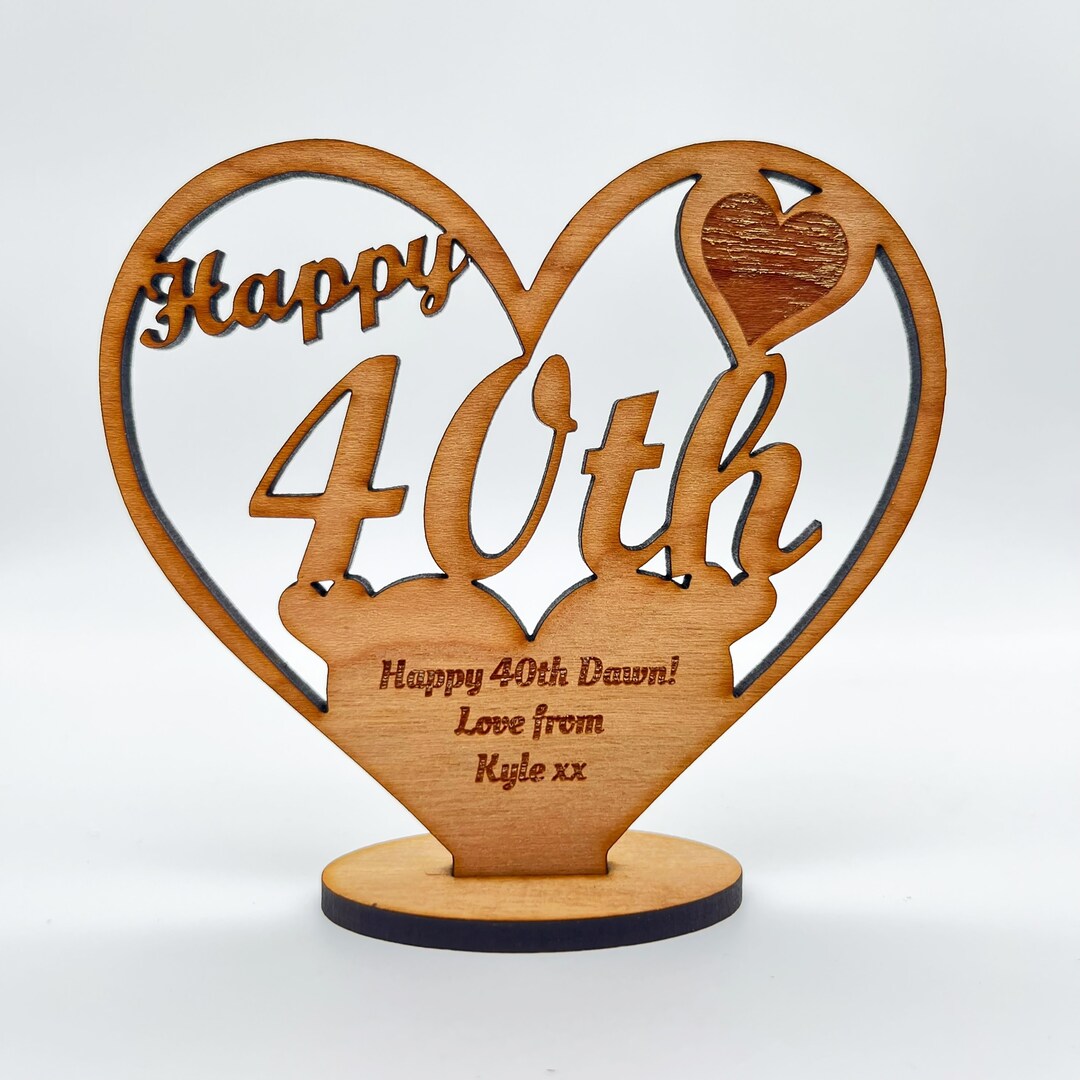 Happy 40th Special Birthday Heart Engraved Keepsake Personalised Gift ...