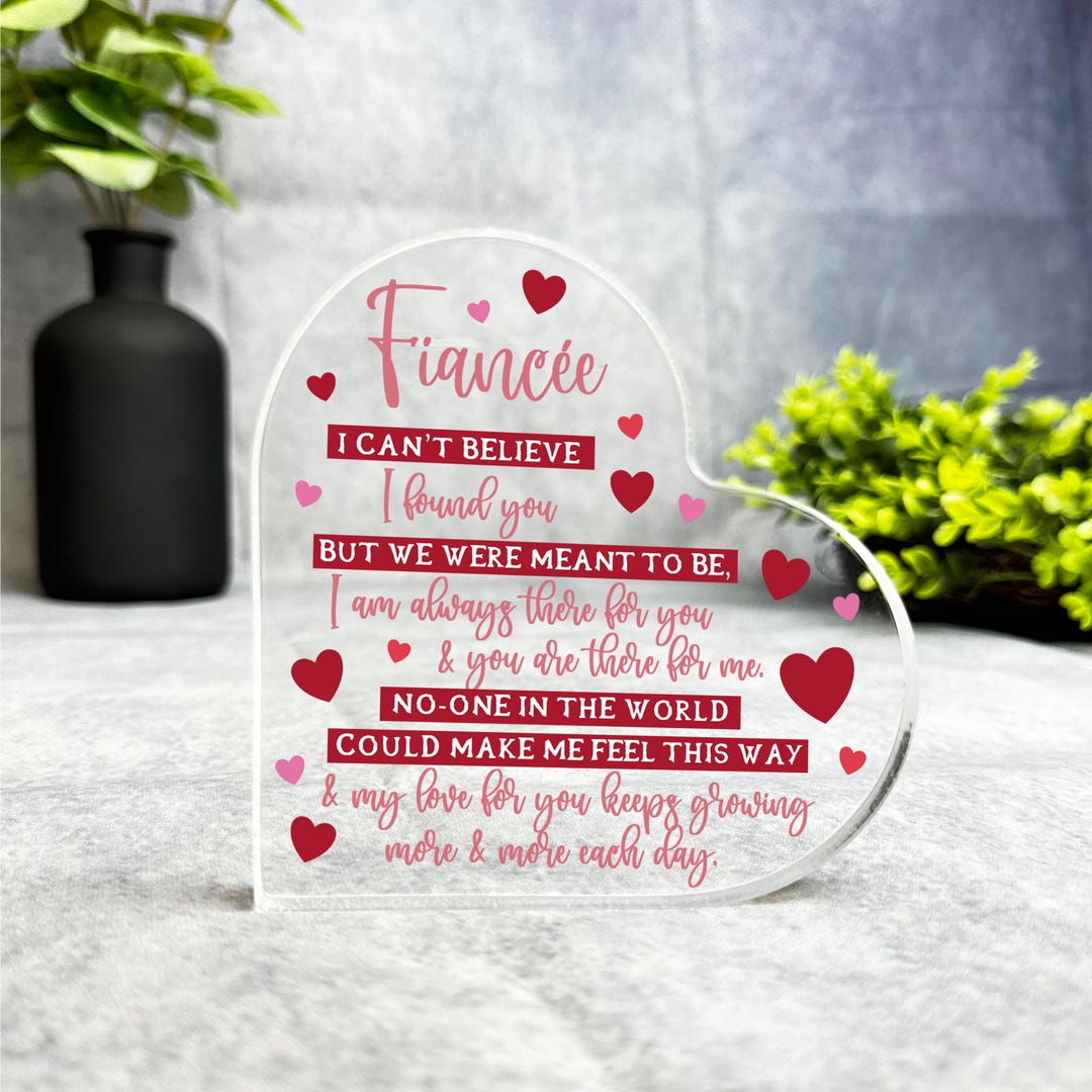 Gift for Fiancée I Found You Romantic Red Pink Hearts Side Heart ...