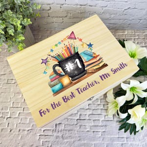 Best Teacher Number 1 School Leavers Personalised Wooden Memory ...