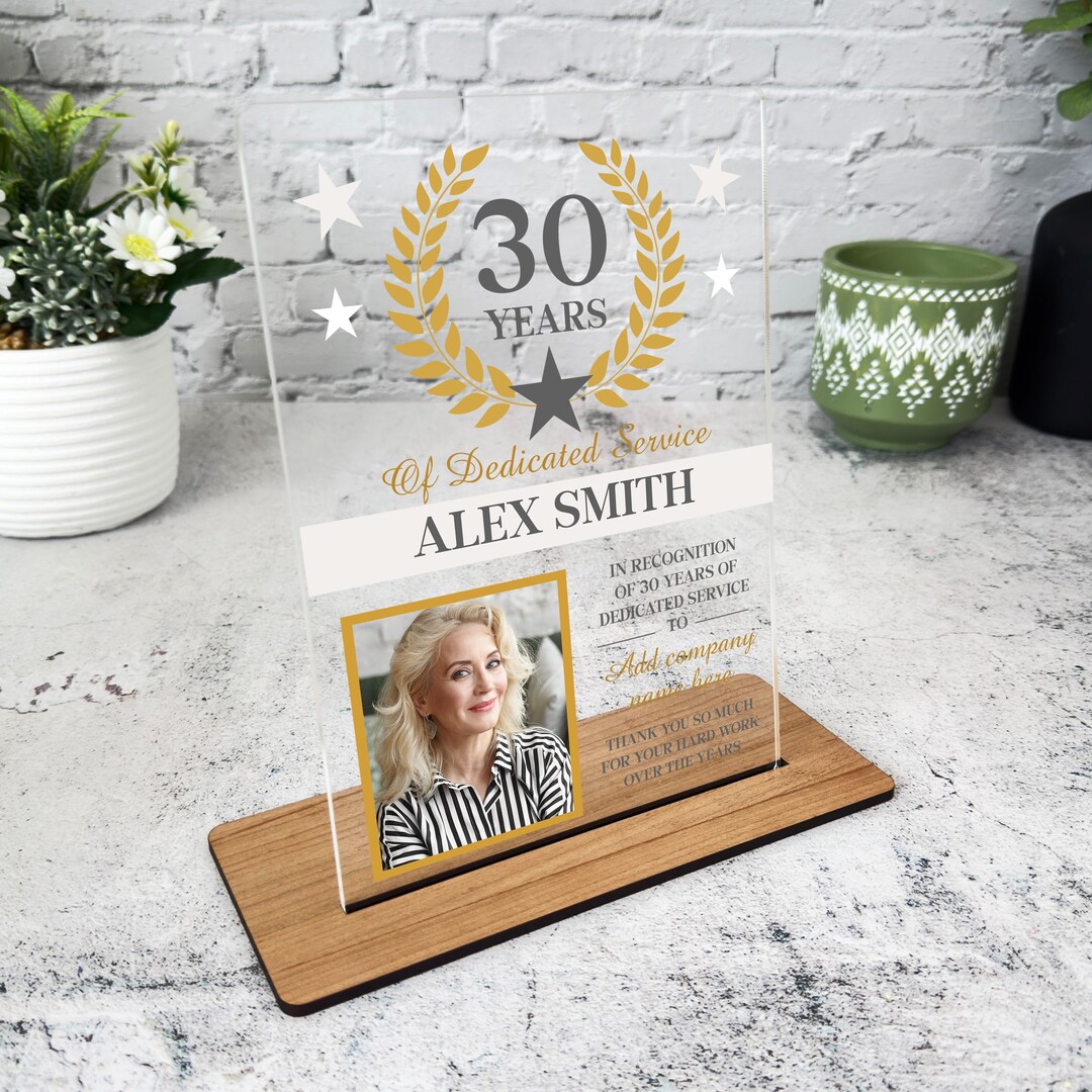 30 Years Service Work 30th Anniversary Wreath Photo Gift Employee ...