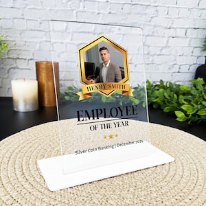 Employee of the Year Gold Frame Photo Gift Employee Personalised Gift ...