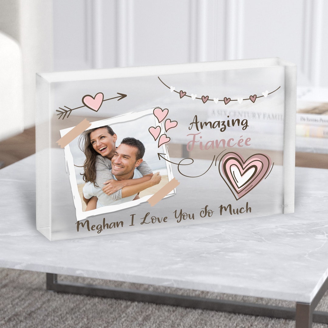 Amazing Fiancee Gift Photo Frame Personalised Clear Acrylic Block ...