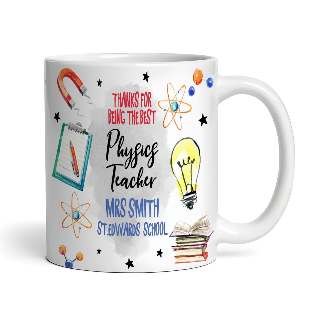 Physics Teacher Present Thank You School Coffee Tea Cup Personalised ...