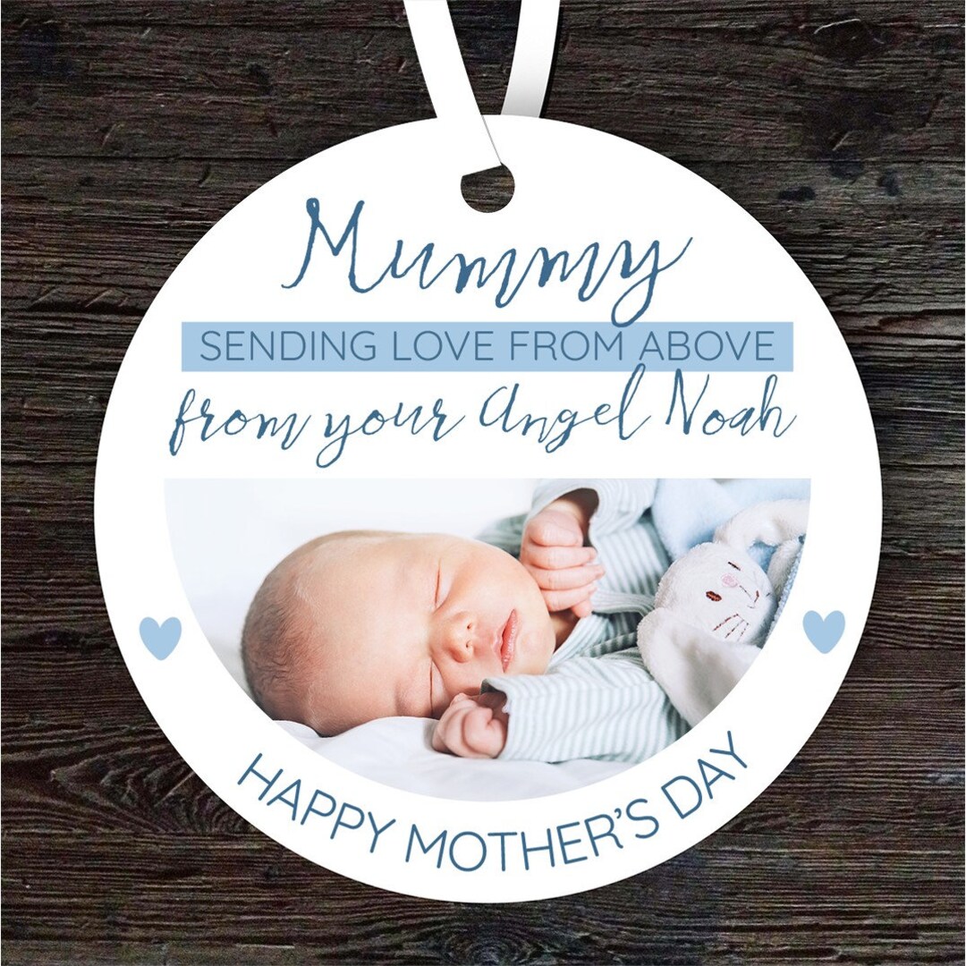 Mummy Angel Baby Loss Blue Boy Photo Mothers Day Keepsake Memorial Gift ...