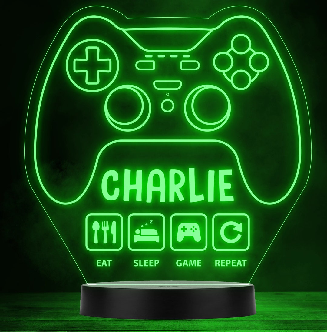 Gaming Controller Personalised Gift Colour Changing LED Lamp Night ...