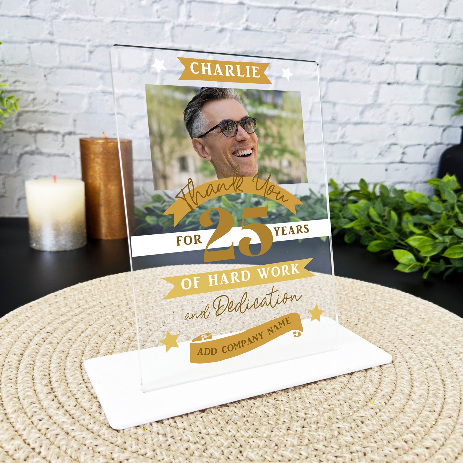 25 Years Service 25th Anniversary Hard Work Photo Banner Gift Employee ...