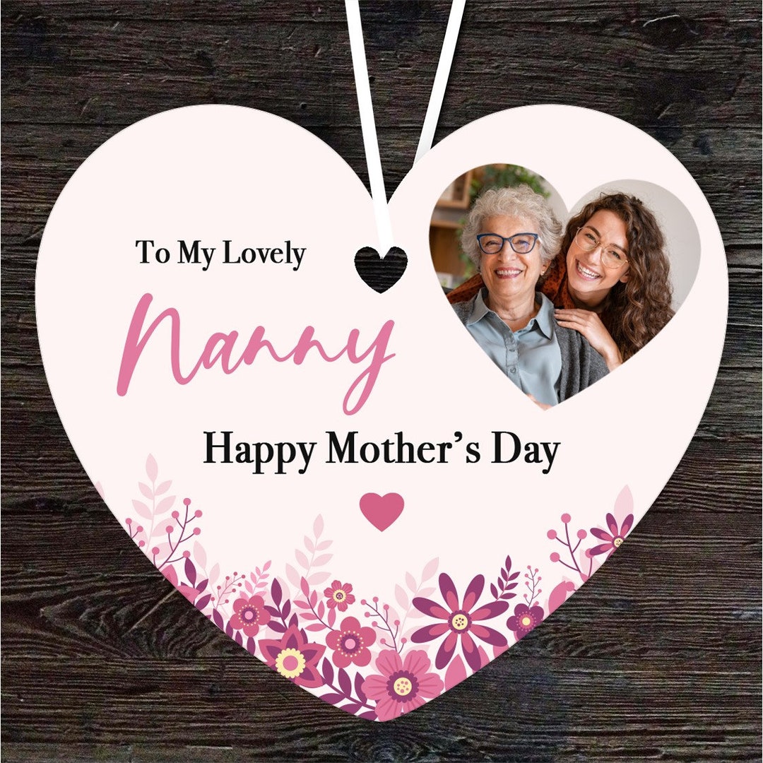 Lovely Nanny Heart Photo Frame Mother's Day Gift Heart Personalised ...