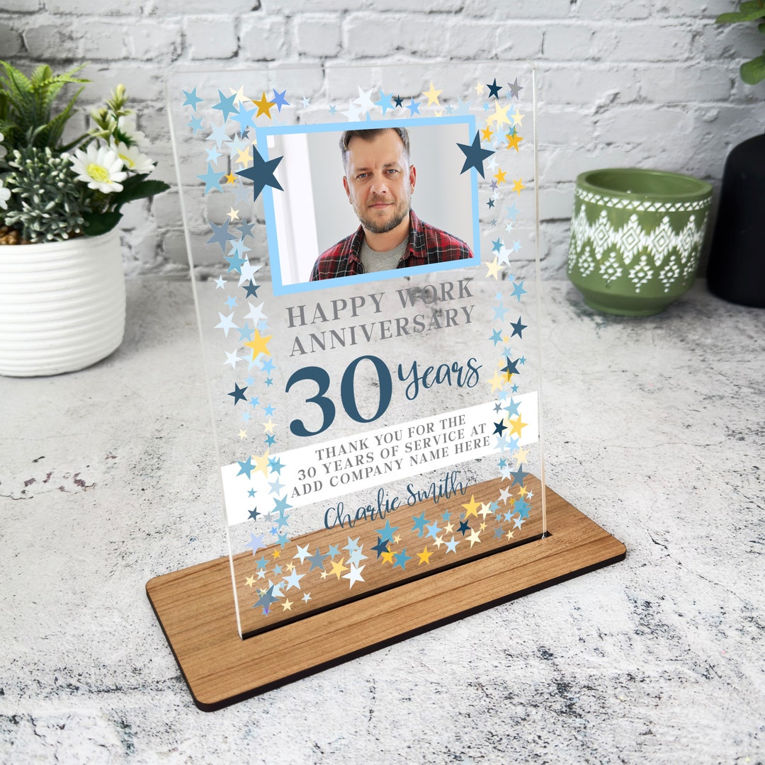 30 Years Service Happy 30th Anniversary Star Frame Photo Gift Employee ...