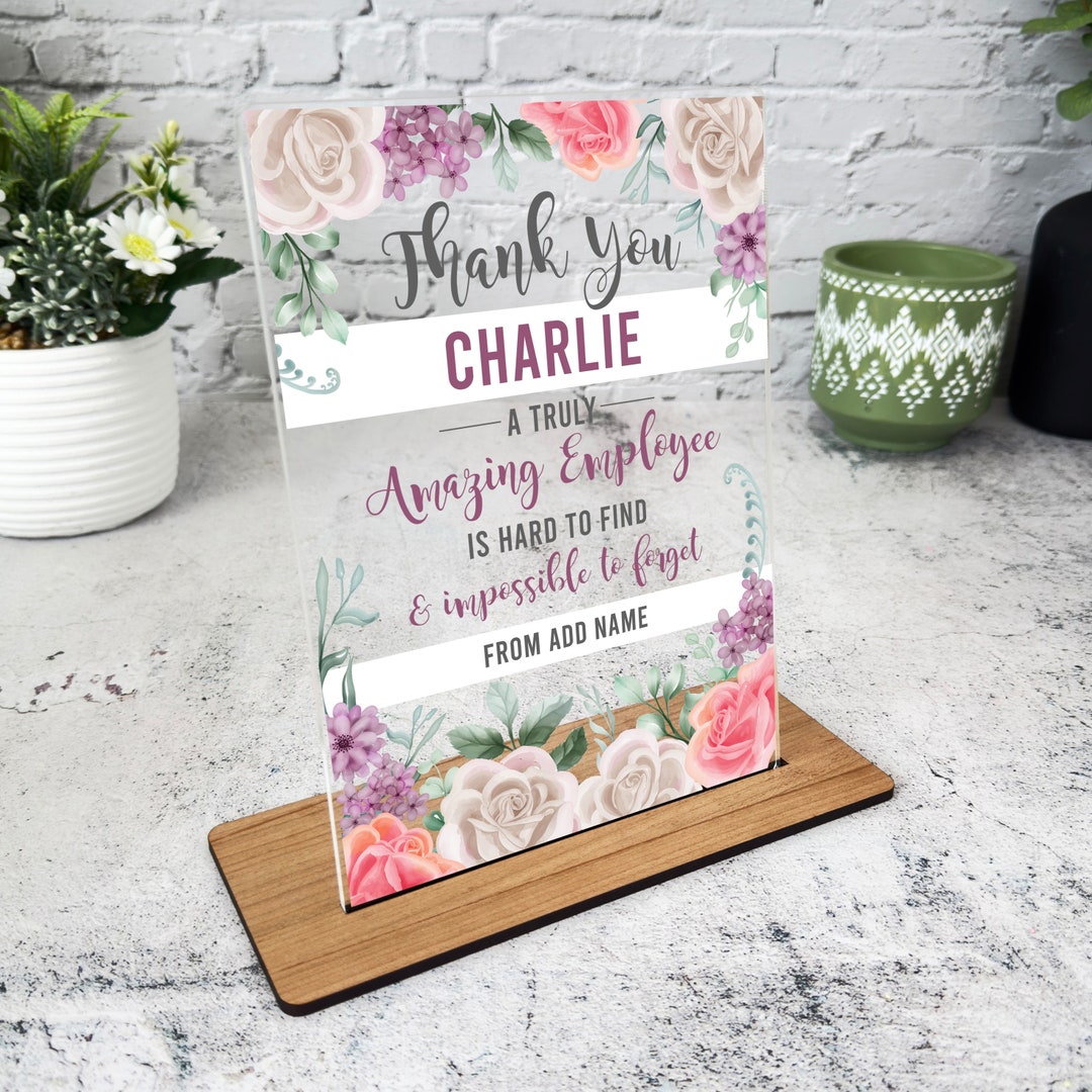 Thank You Job Appreciation Employee Photo Gift Employee Personalised ...