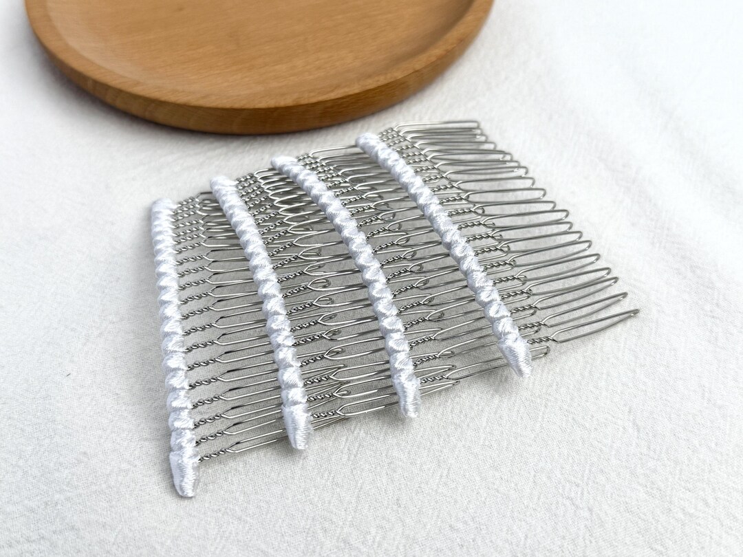 White Hair Comb,20 Teeth Blank Hair Combs,wedding Hair Combs,80x35 Mm ...