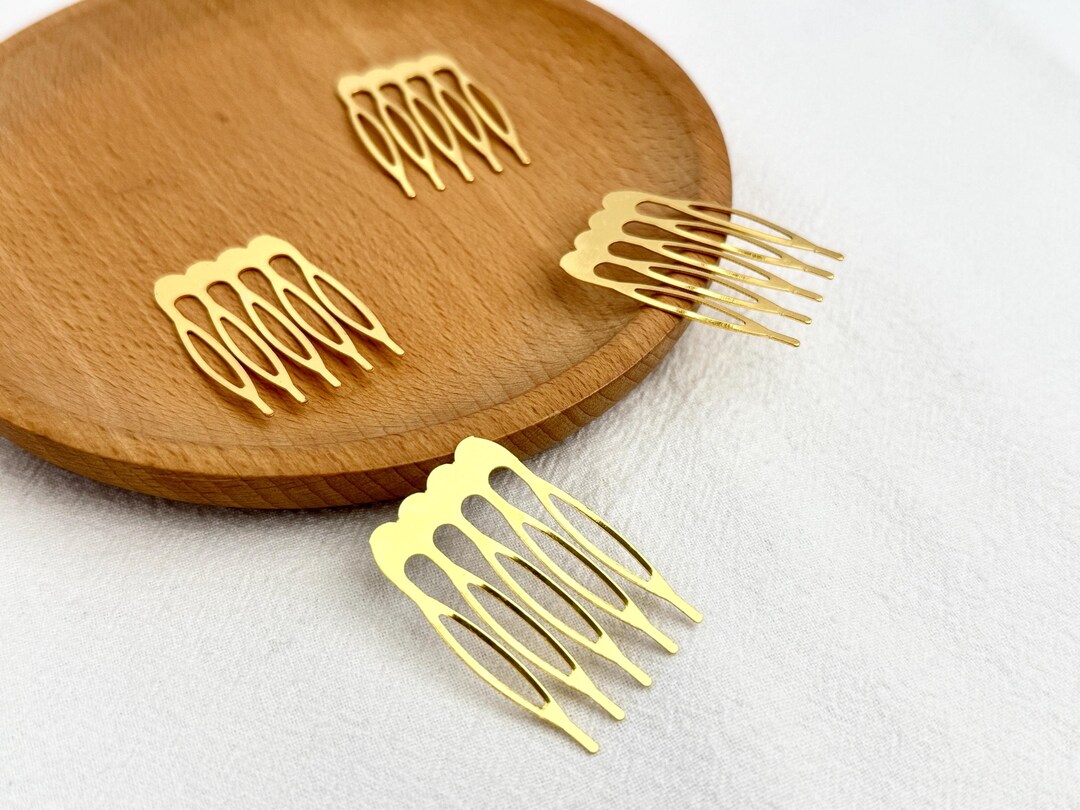 Gold Bridal Metal Hair Combs,1 Pcs 27x40 Mm Comb,5 Teeth Hair Comb ...