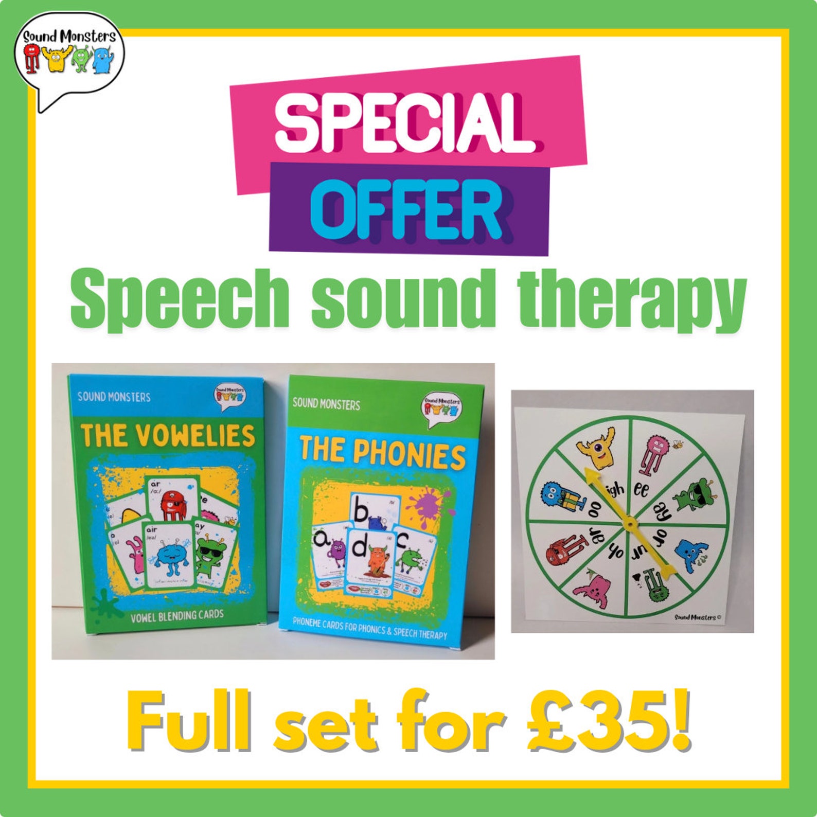 Sound Monsters Speech Sound Therapy FULL SET the Vowelies, Phonies ...
