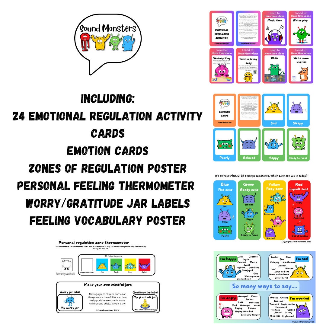 Sound Monsters- Emotional Regulation Pack- Instant DIGITAL DOWNLOAD - Etsy