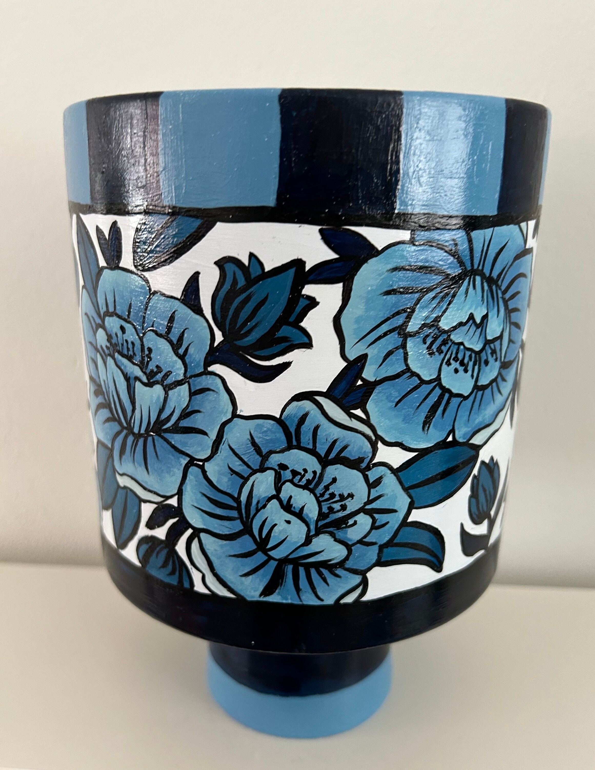 Ceramic Flower Vase - Delft Blue Tattoo Flowers - Etsy