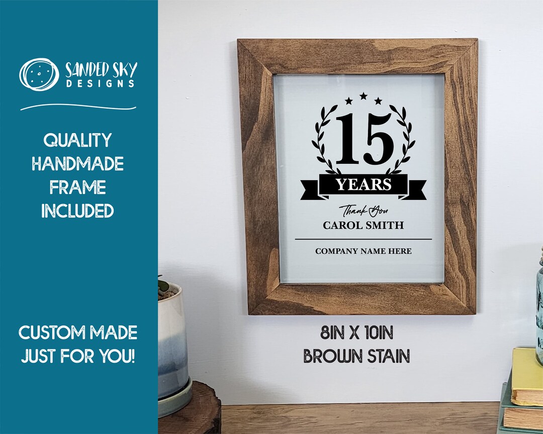 Work Anniversary Gift for Employee, Personalized Work Picture Frame ...