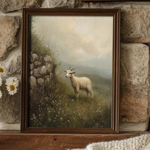 Goat | Cottagecore Print, Farmhouse Decor, Vintage Easter Prints ...
