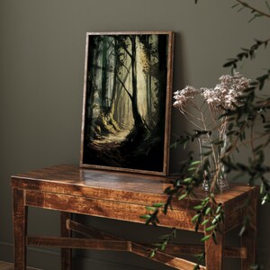 Inside the Forest | Cottagecore Print, Vintage Botanical Decor, Green ...