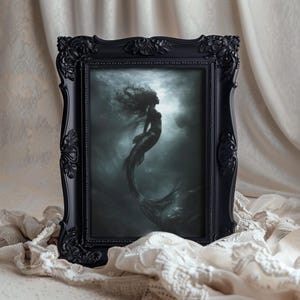 Dark Siren | Creepy Mermaid Art, Dark Fantasy Wall Decor, Moody Sea Art ...